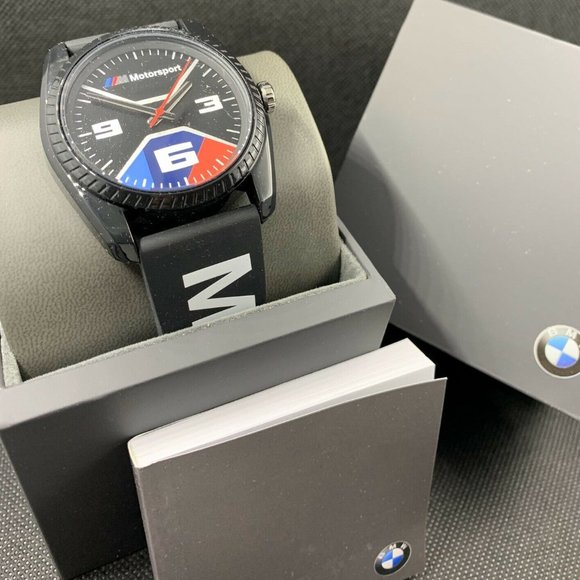 BMW | Accessories | Bmw M Motorsport Theehand Black Silicone Watch ...